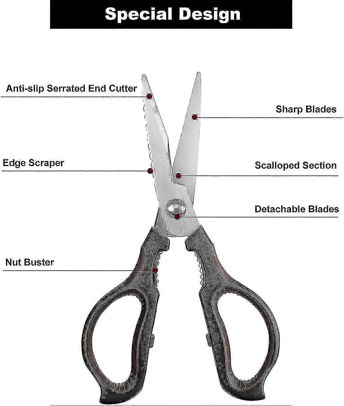 Kitchen Scissors All Purpose Kitchen Shears Heavy Duty Poultry Shears ...