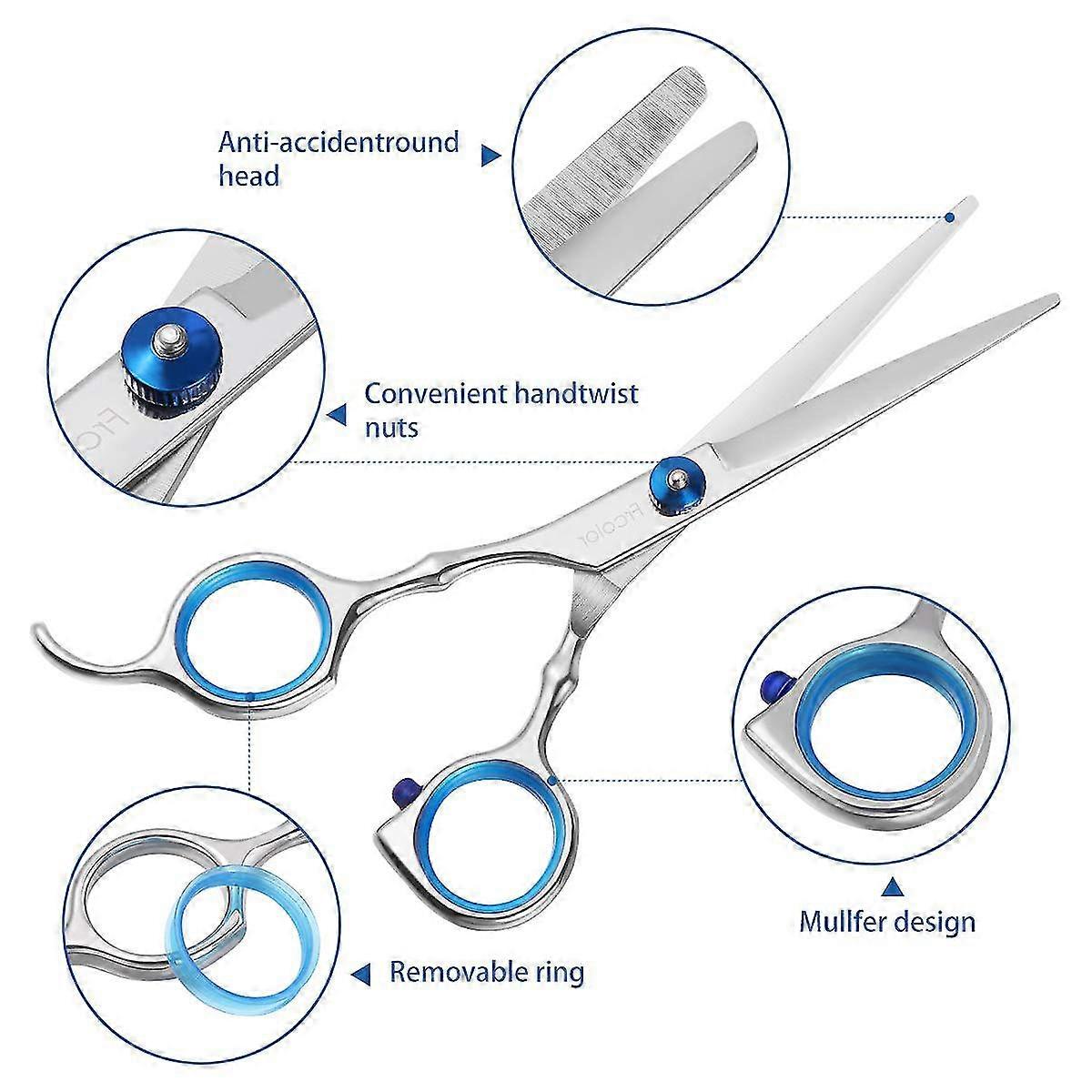 12 Pcs Hair Scissors Set Hairdressing Scissors Stainless Steel Hair ...