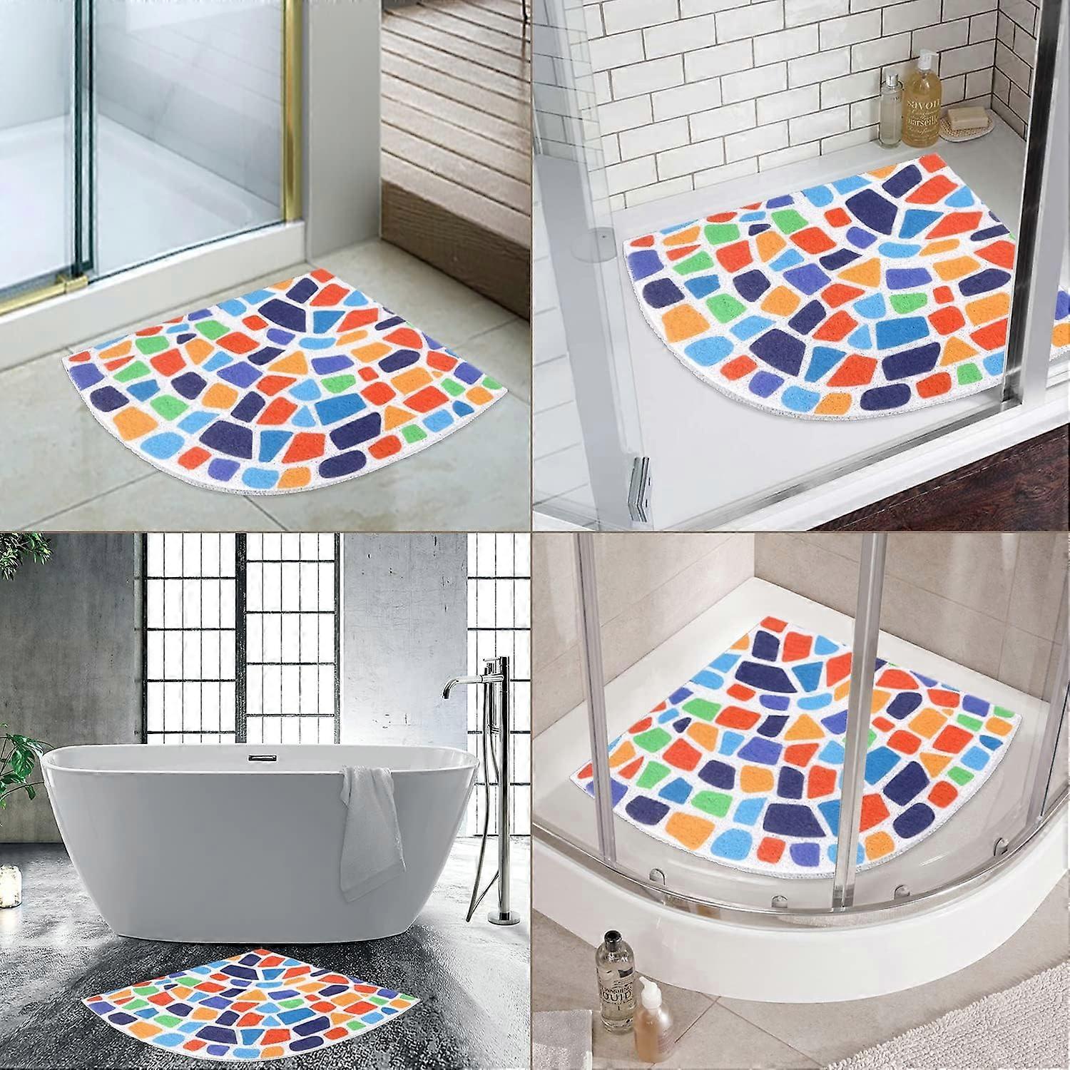 Corner Shower Mat for Inside Shower 60 x 60cm,Non Slip Anti Mould ...