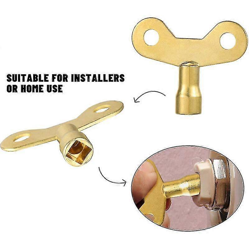 4 Pieces Radiator Wrenches Solid Brass Radiator Bleed Wrench Vent Air ...