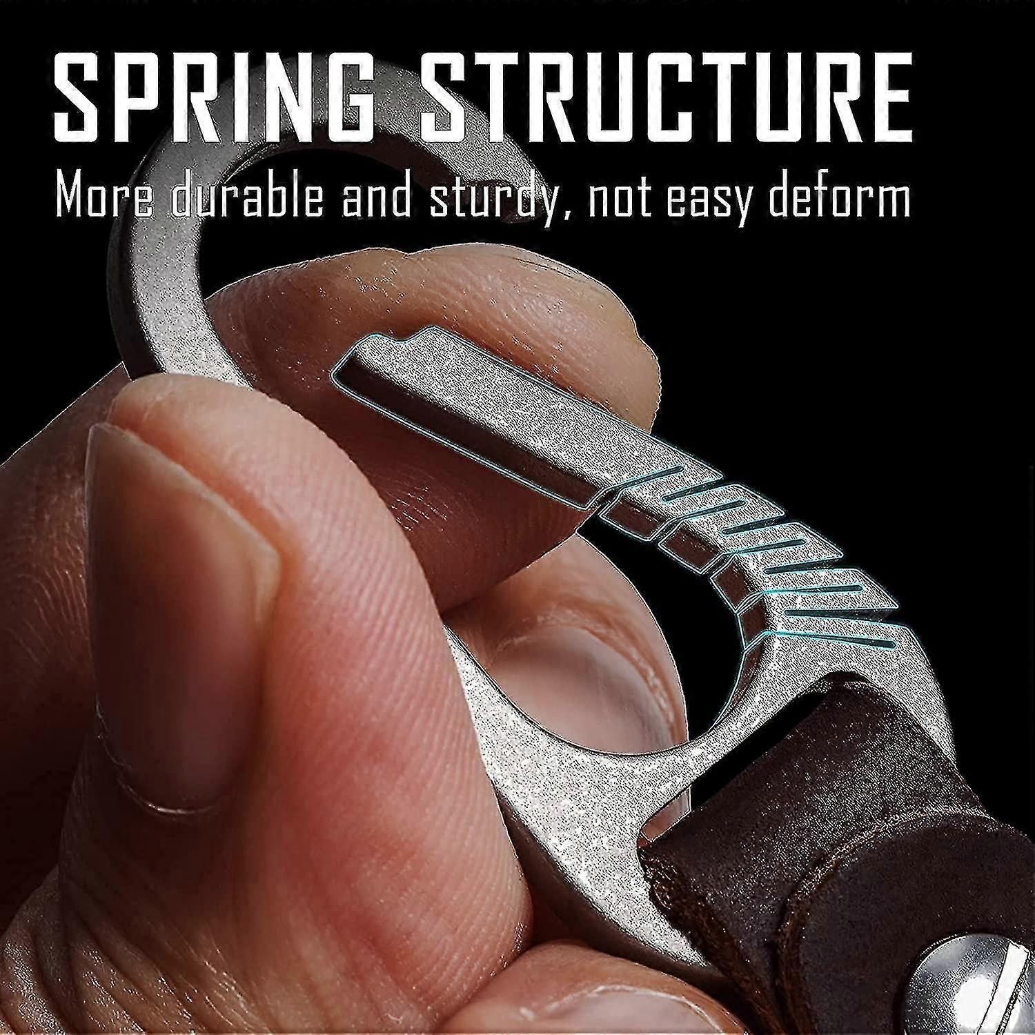 Titanium Belt Clip Carabiner Leather Keychain Holder - KM02 with ...