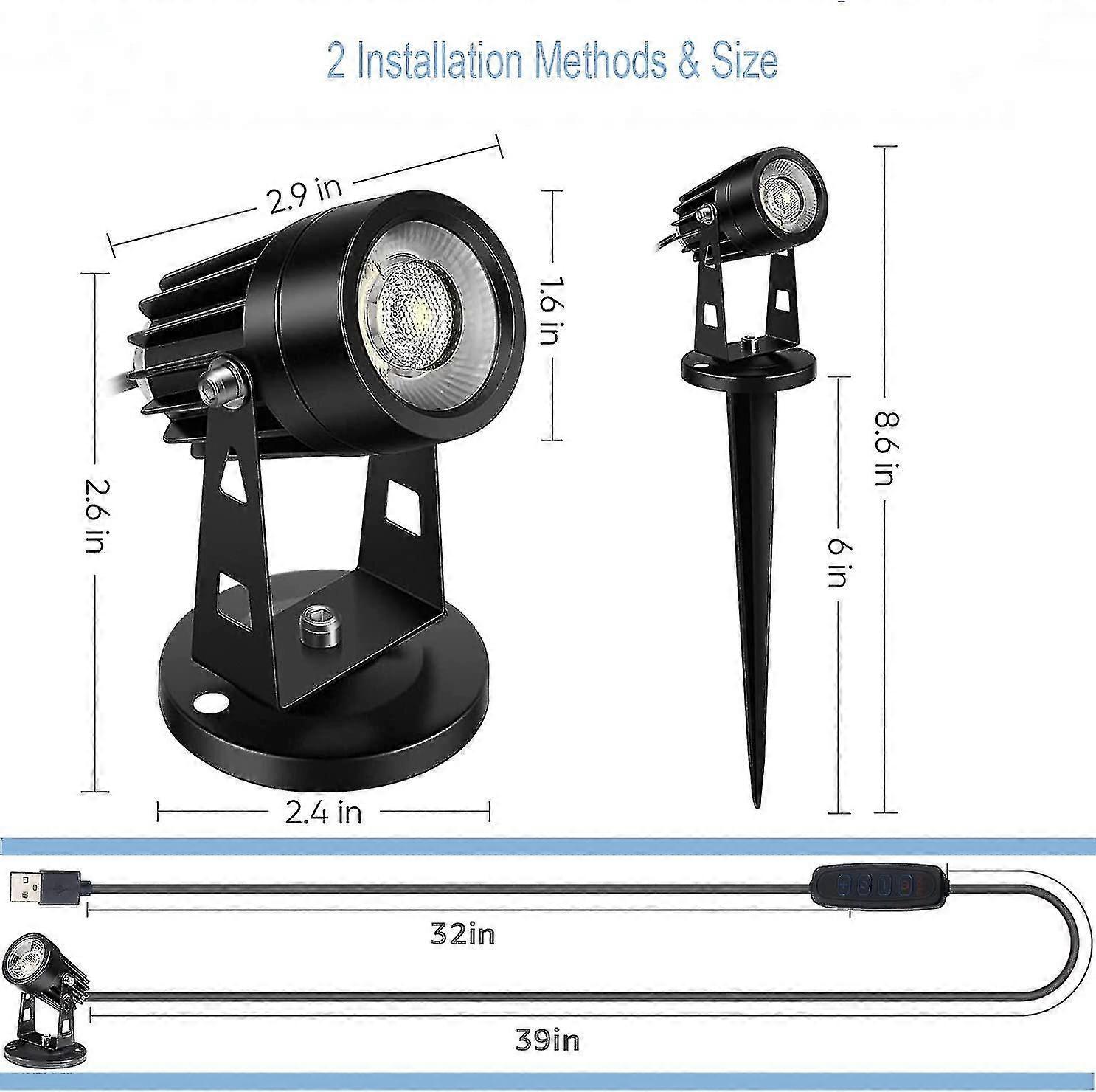 2pcs Led Spot Lights Indoor For Plants, 3 Color Accent Lighting ...
