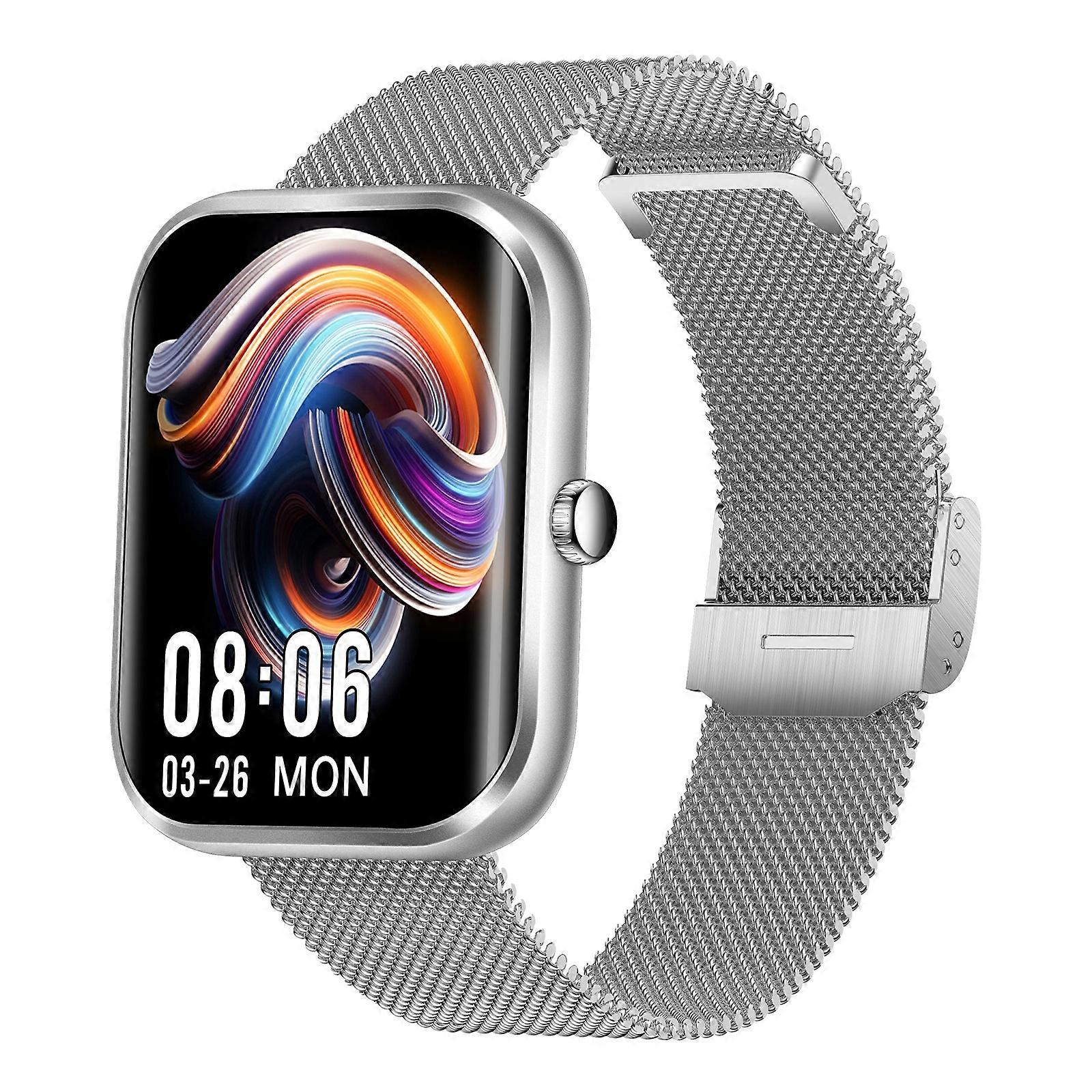 AK58 1.96 inch Screen Bluetooth Steel Band Smart Watch | Fruugo UK