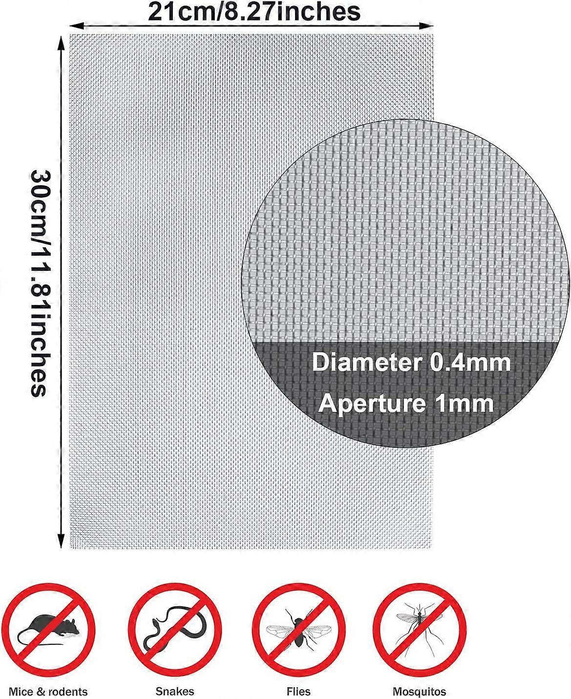 4 Pack 304 Stainless Steel Woven Wire 20 Mesh Metal Mesh Sheet Rodent ...