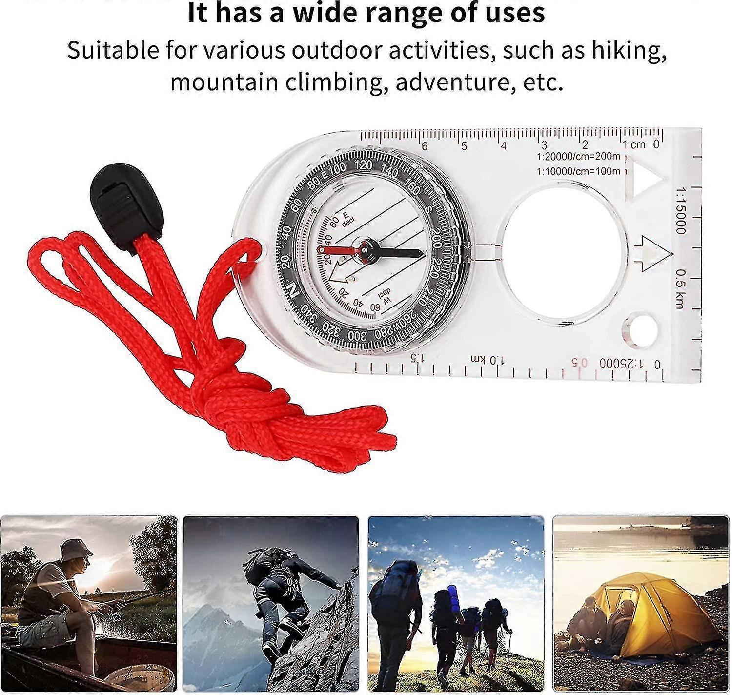 Hiking Compass, Military Survival Kit Equipment, Ideal For Map ...