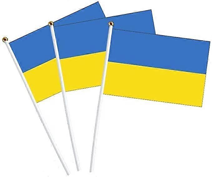 100Pcs Ukraine Hand Held Flags - (5.5x8.5in / 14 x21cm) Ukrainian ...
