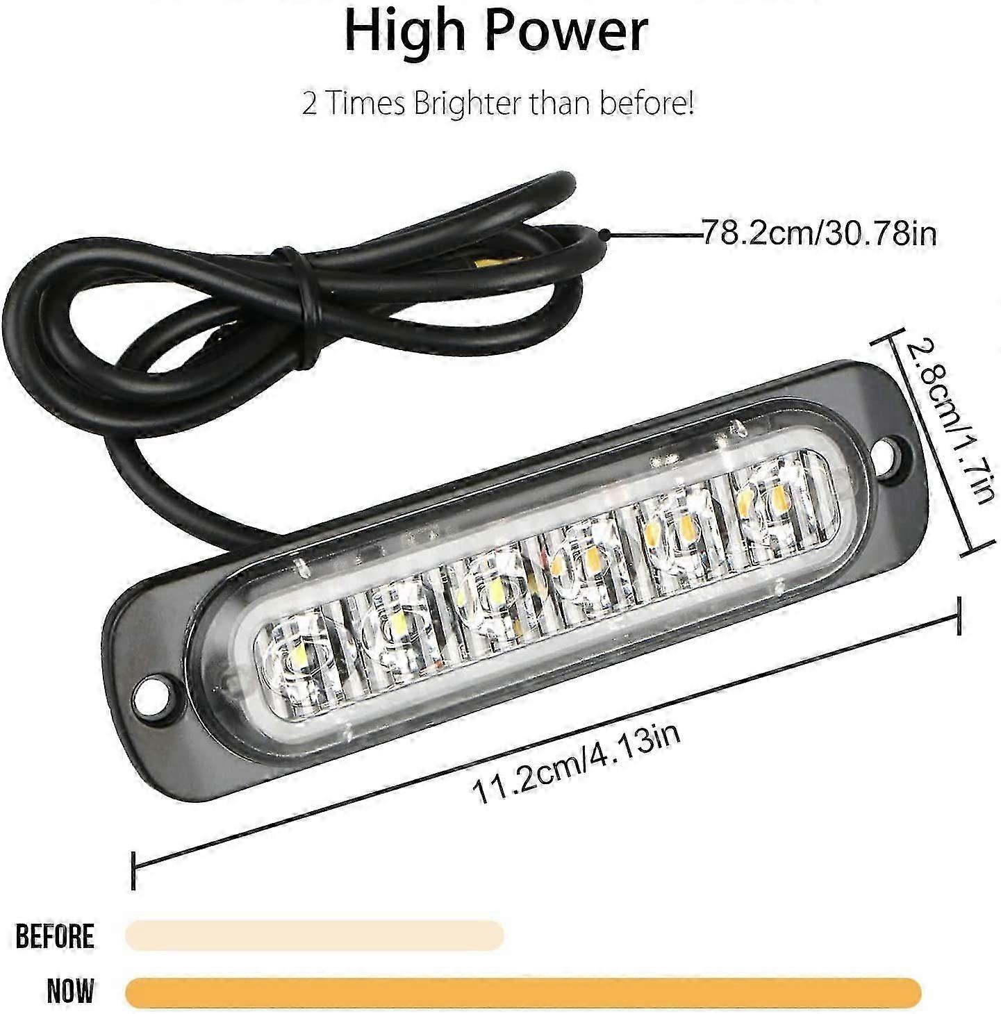 4-Pack Motorization Flashing Light and Accessories - Ultra Slim Blue 6 LED Strobe Light - LED ...