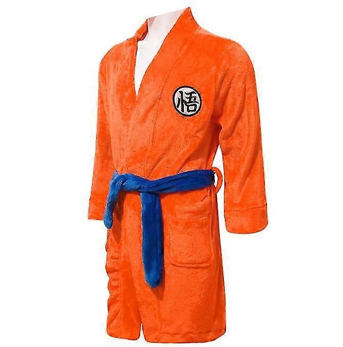 Adults Flannel Bathrobe Son Goku Sleepwear Robe Pajamas Halloween ...