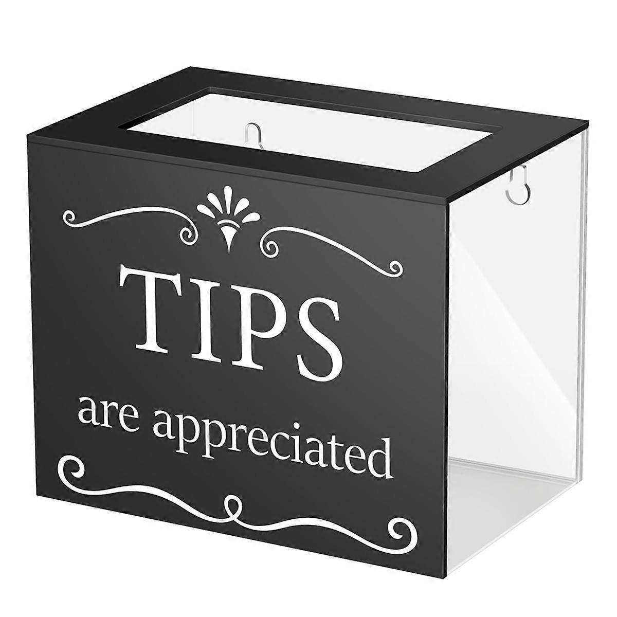 Tip Jars for Money Acrylic Tip Cash Box Donation Tip Bucket 6x4x5 Inch ...