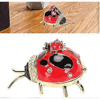 Exquisite Ladybug Trinket Box, Faberge Egg Trinket Box Hinged Hand ...