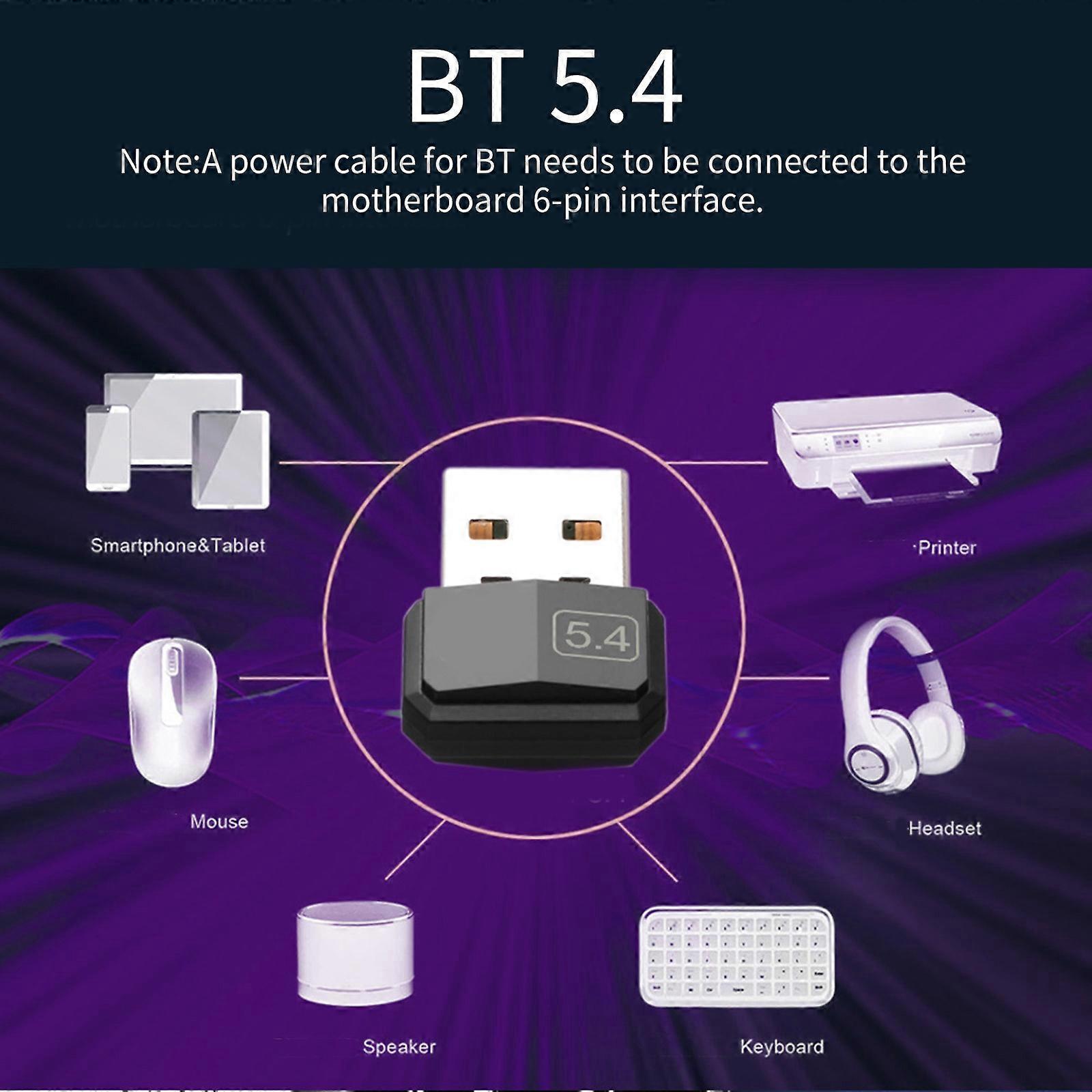 USB Adapter Bluetoothcompatible 5.4 Wireless USB Receiver Transmitter ...