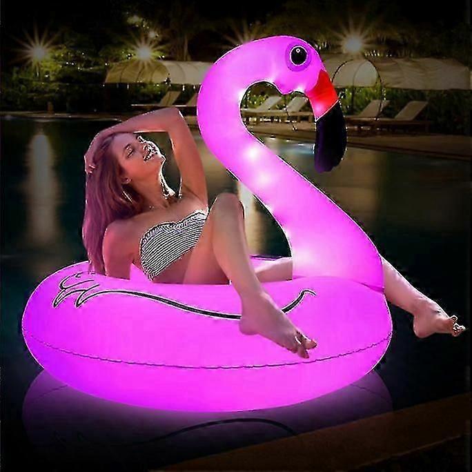 Inflatable Flamingo Pool Floats with Lights, Solar Powered Flamingo Swim Tube Rings | Fruugo UK