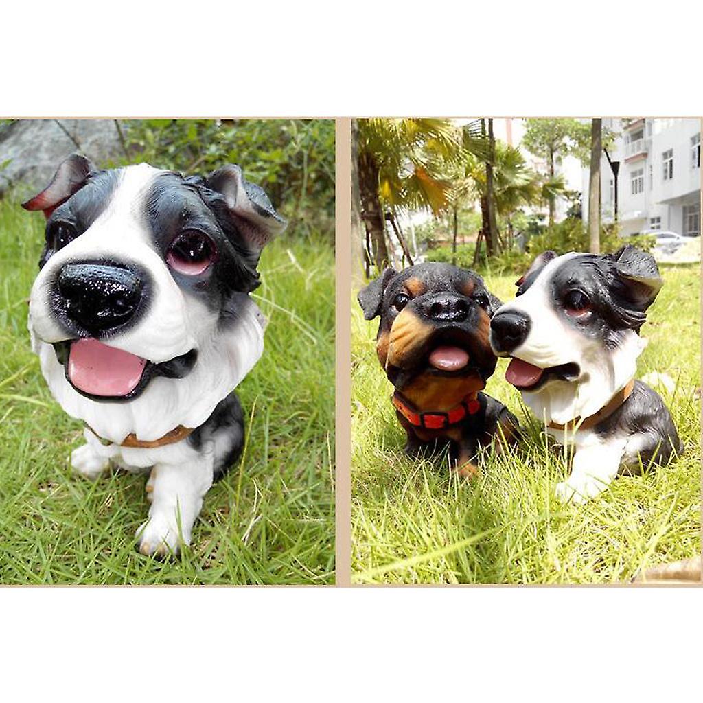 Artificial Realistic Dog Figure Outdoor Garden Lawn Decor Border Collie ...