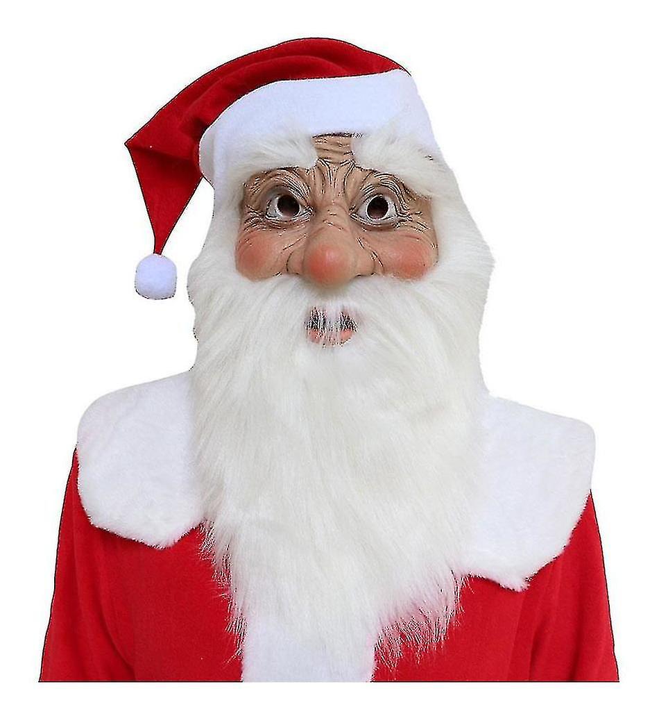 Santa Claus Mask Dress Up Role Play With Hat, Christmas Father ...