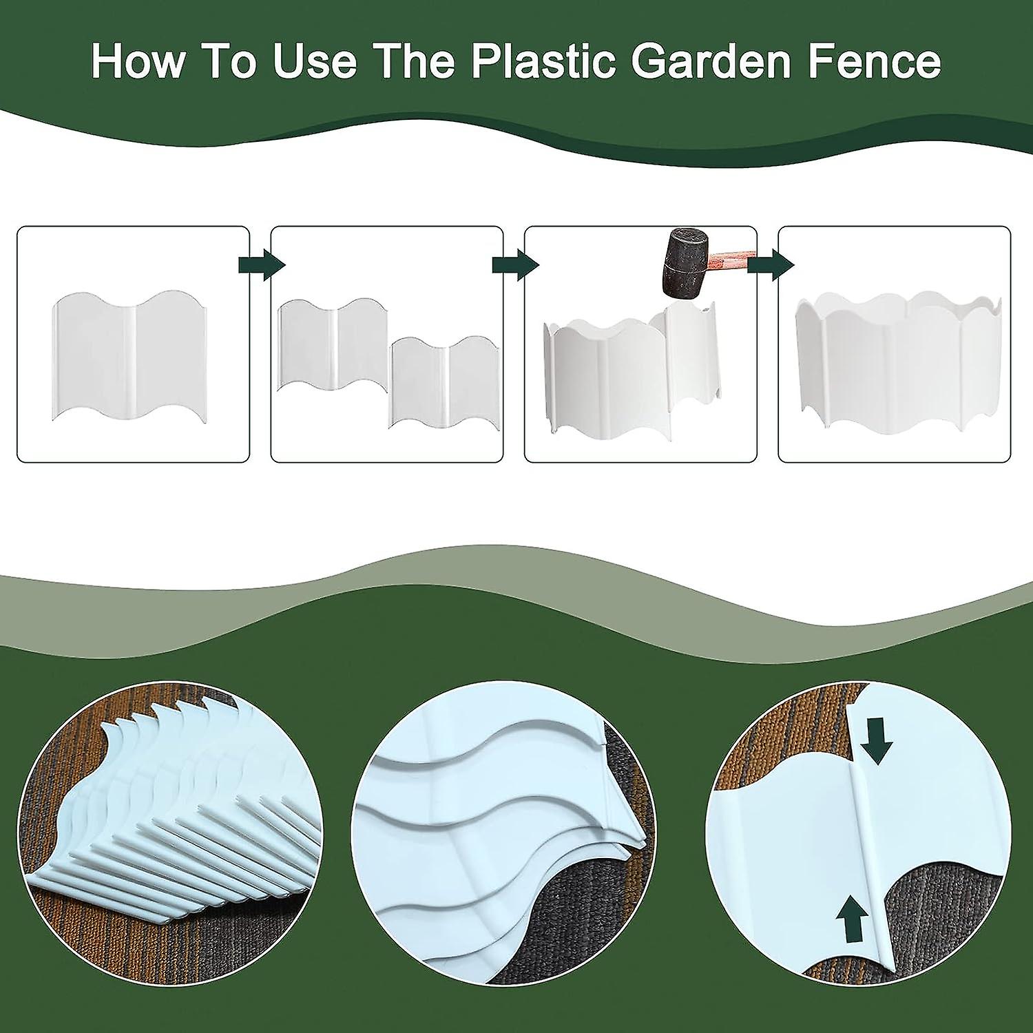 Plastic Lawn Edging, 40pcs Flexible Interlocking Garden Edging ...