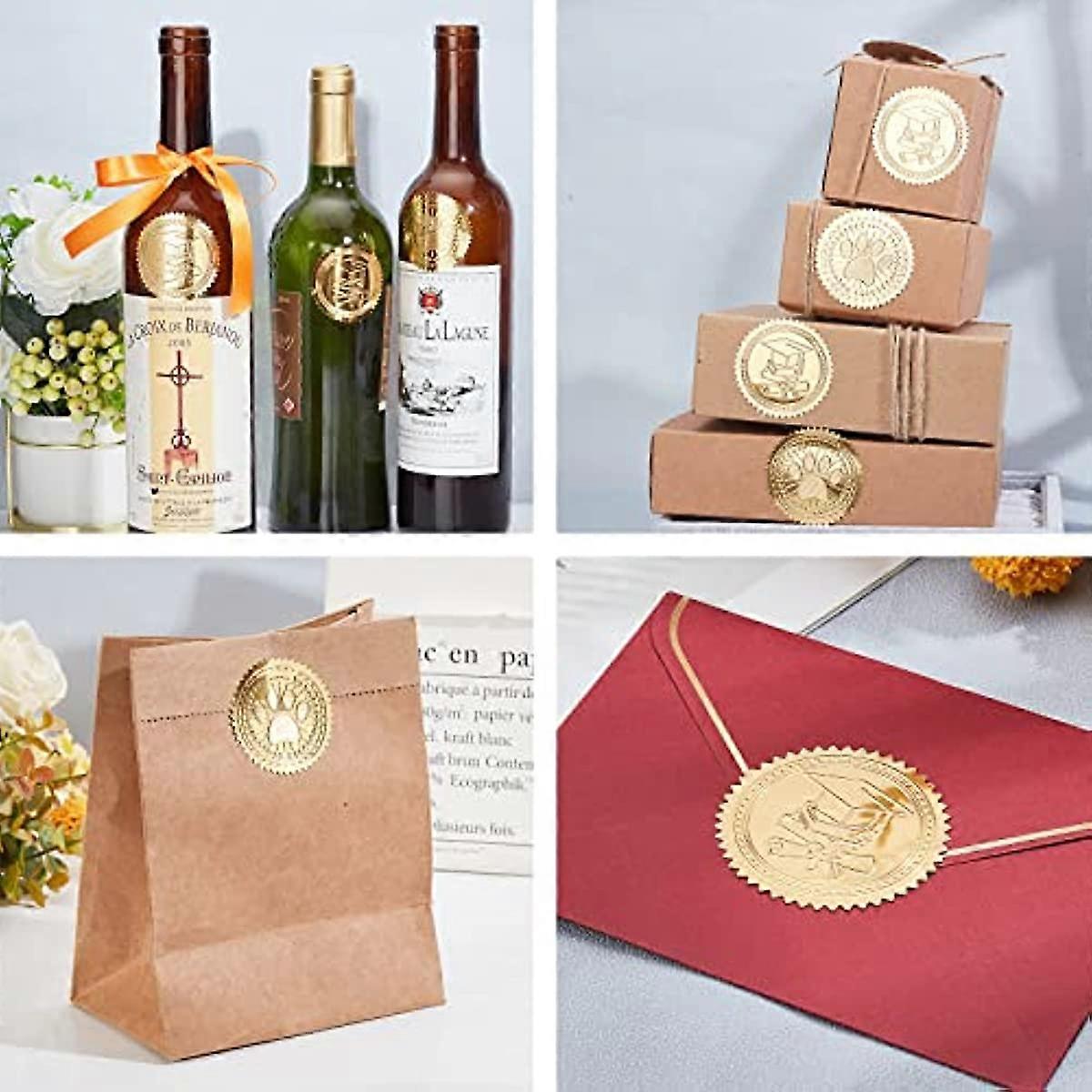 Gold Foil Sticker Tree of Life 100pcs Certificate Seals Gold Embossed ...