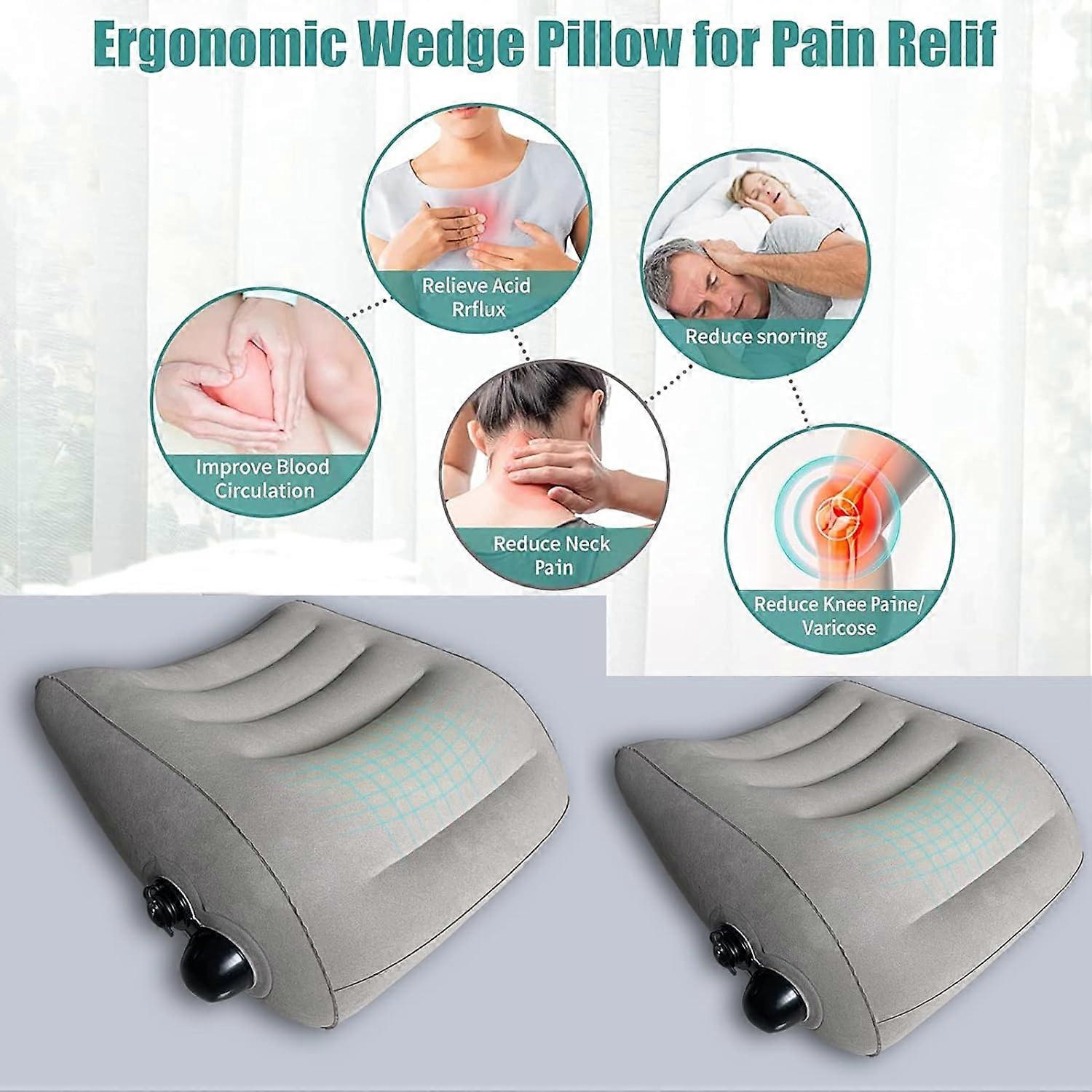 Inflatable Bed Wedge Pillow Set, Post Surgery Support Pillow for Back ...