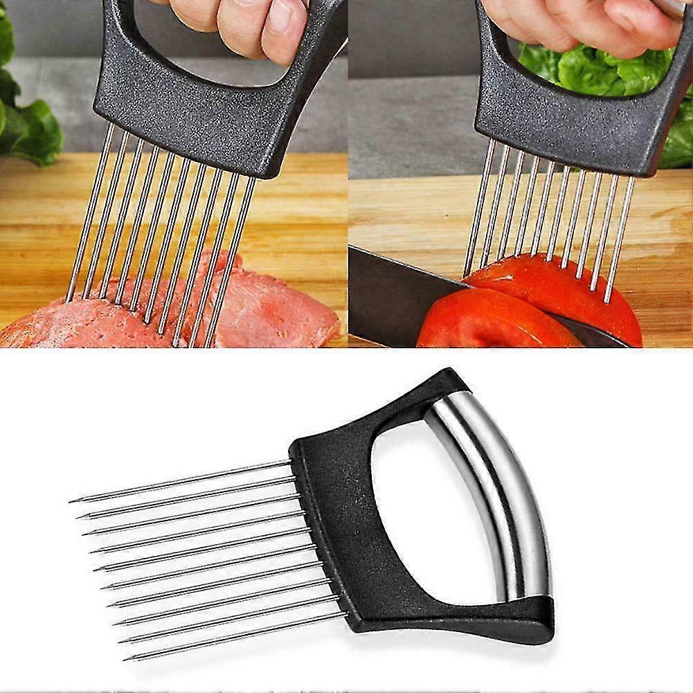 Food Slice Assistant Onion Holder Cutting Aid Strips Tool Pine Needle ...
