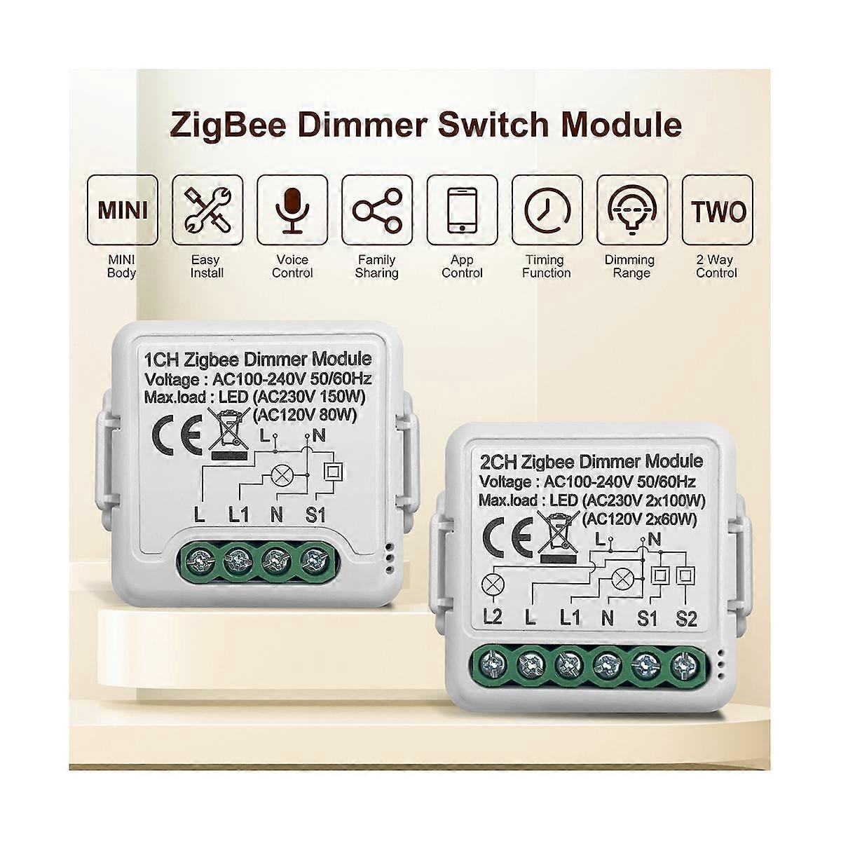 Tuya ZigBee Smart Dimmer Switch Module Supports 2 Way Control DIY ...