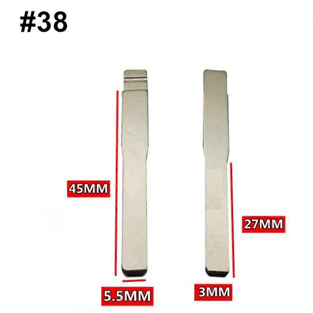 10Pcs Metal Uncut Flip Remote Car Key Blade HU101 No.38 Key Blade for ...