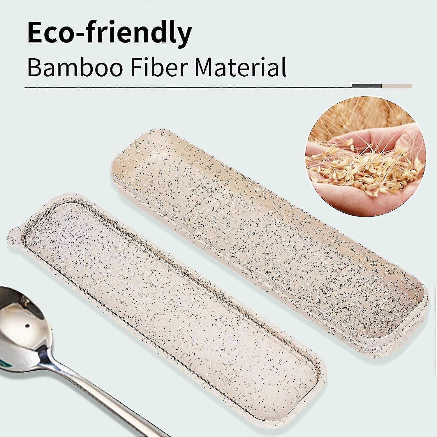 3 Pcs Portable Cutlery Storage Box, Easy Clean Reusable Cutlery Case ...