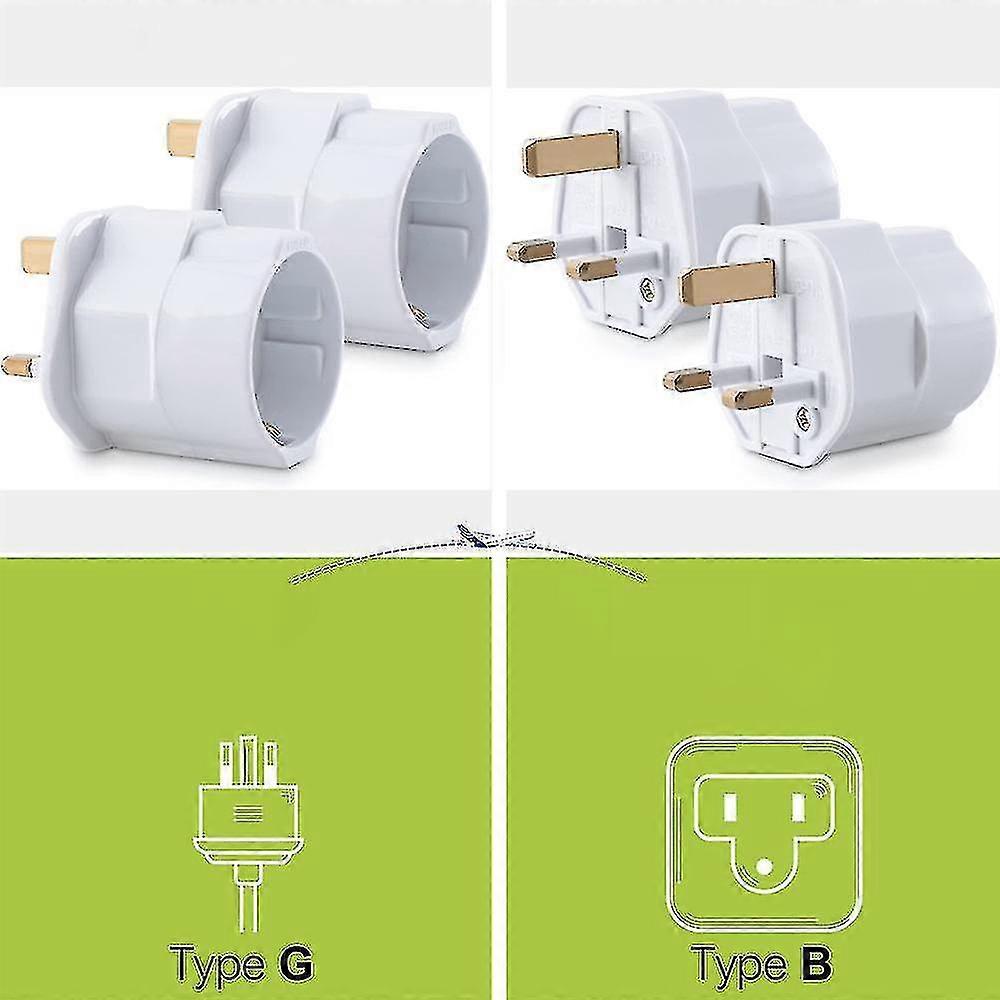 To Plug Adapter, Set Of 2 Pieces, Converts All G-type Plugs From Uk ...
