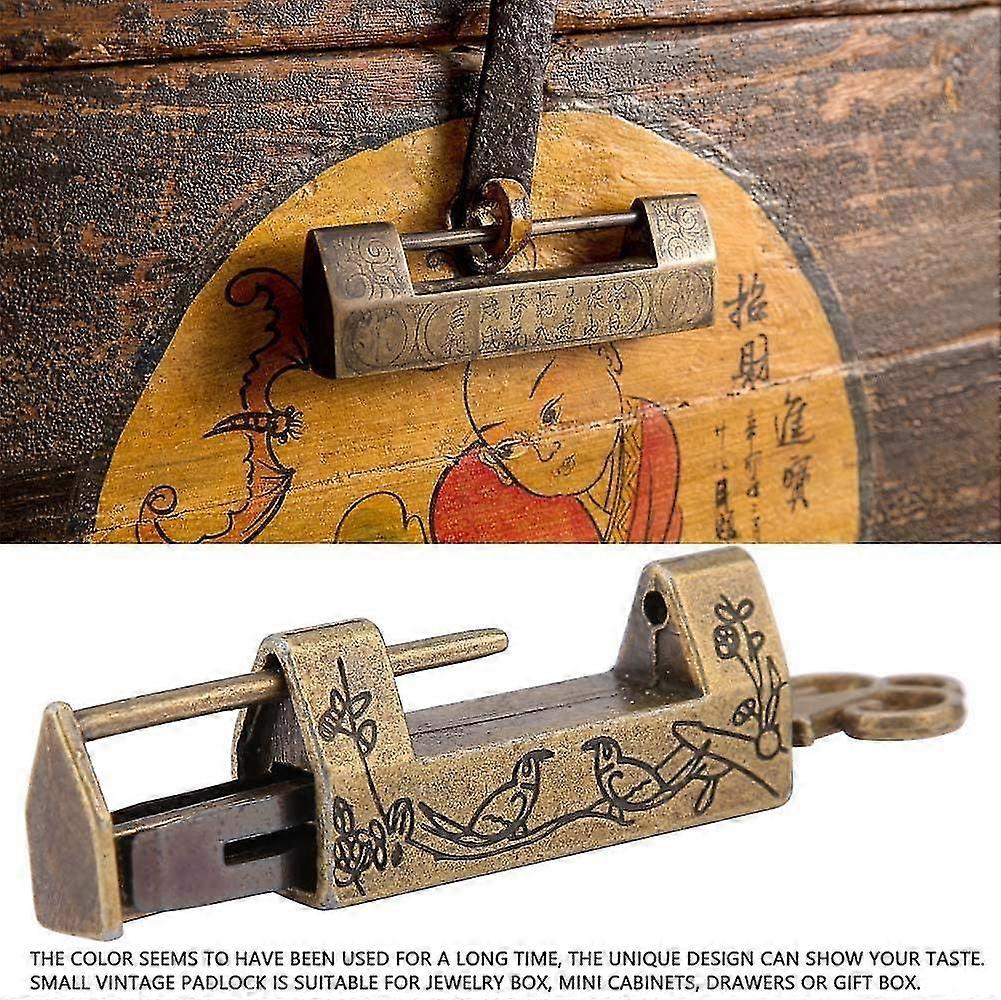 chinese vintage padlock chinese traditional flower padlock mini key ...