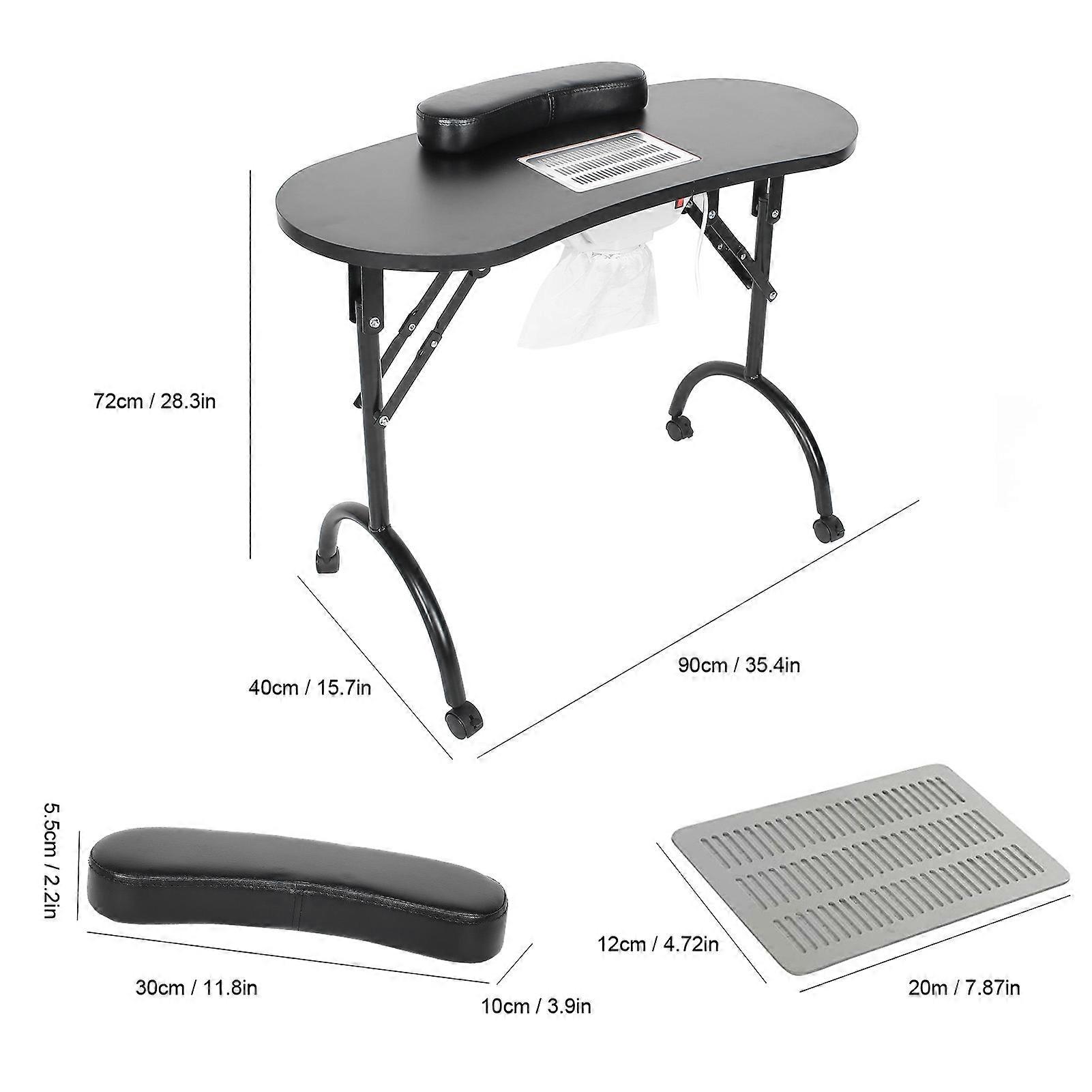 Portable Foldable Manicure Table Nail Art Table with Built in Dust ...