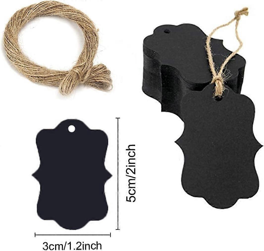 100PCS Kraft Paper Gift Tags 3x5cm with Jute Twine Wedding Birthday ...