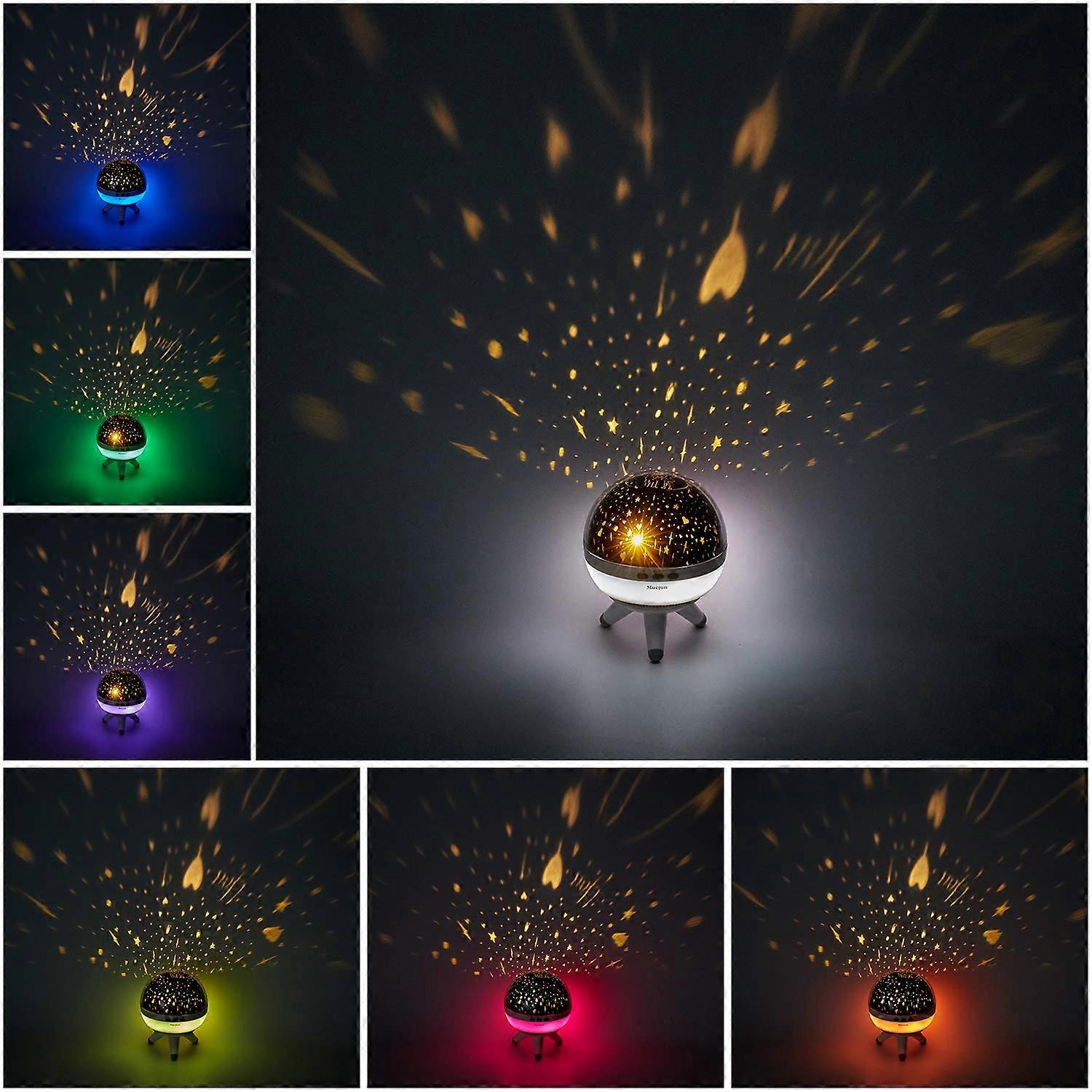 Multi-Functional Kids Night Light Lamp - Three Modes: Night Sky, Ocean ...