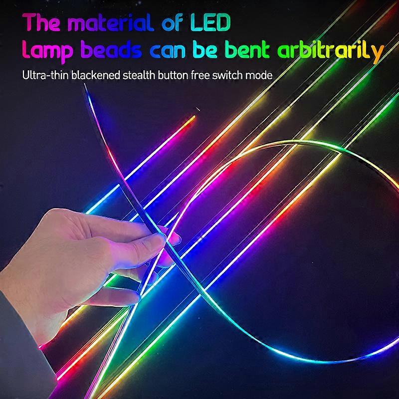 18 In 1 Full Color Streamer Car Ambient Lights RGB 64 Color Universal ...