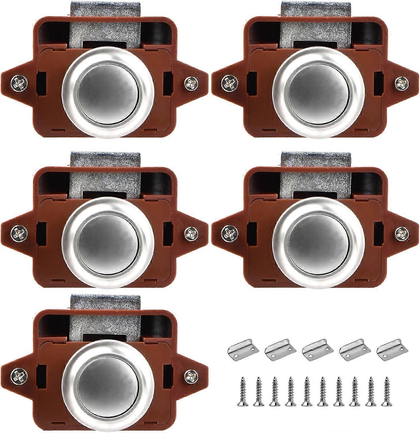 5 Pieces Push Button Latch, Metal Push Button Door Lock, Metal Button ...