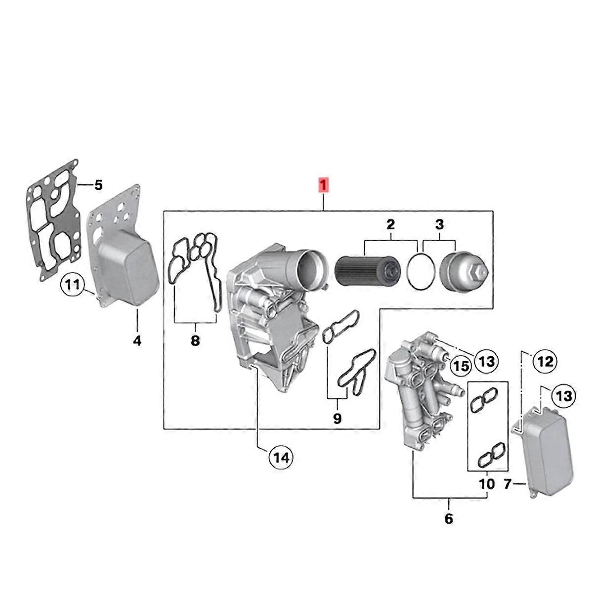 11428507626 Oil Filter Housing for 1 3 4 5 Series X1 F20 X2 F22 X3 X5 ...