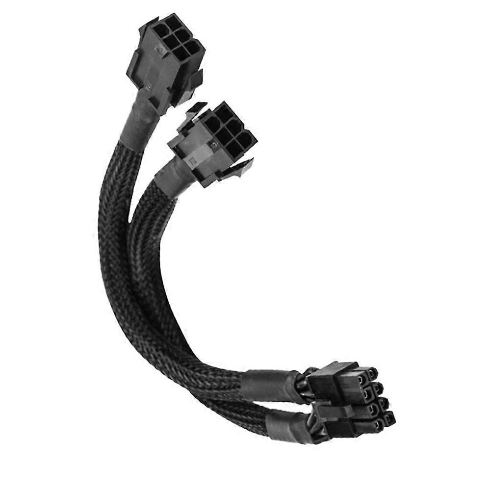 Dual 6 Pin Female to 8 Pin Male GPU Power Adapter Cable Braided Sleeved ...