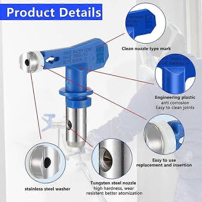 6 Pieces Airless Spray Nozzle, Reversible Airless Spray Tips, Airless ...