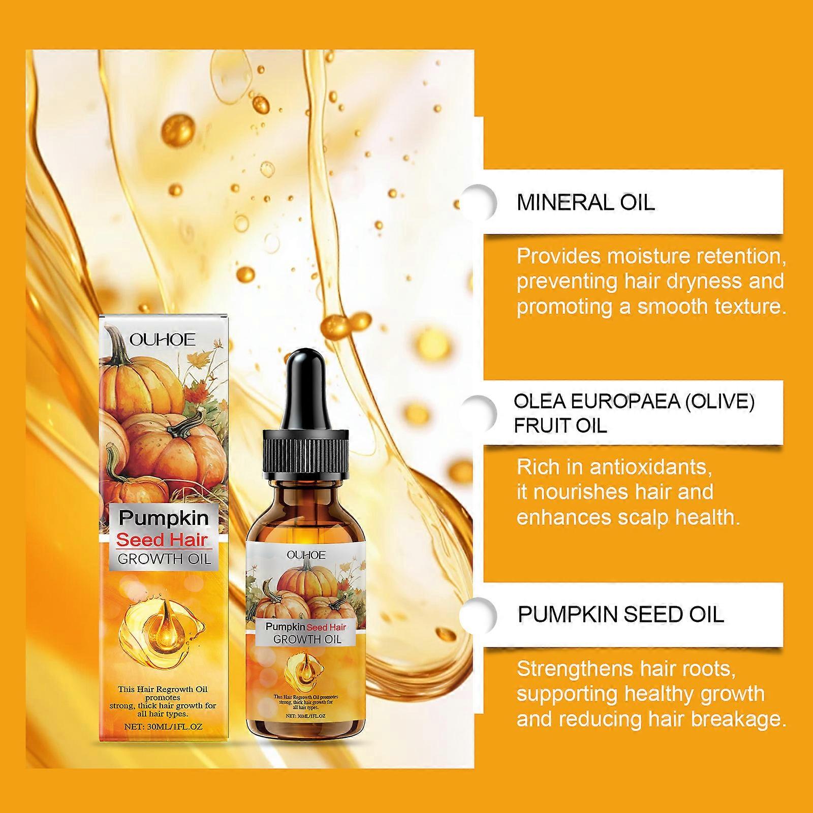 Pumpkin Seed Hair Care Essential Oil, Bright And Supple, Improves Hair, Nourishes Hair Follicles ...