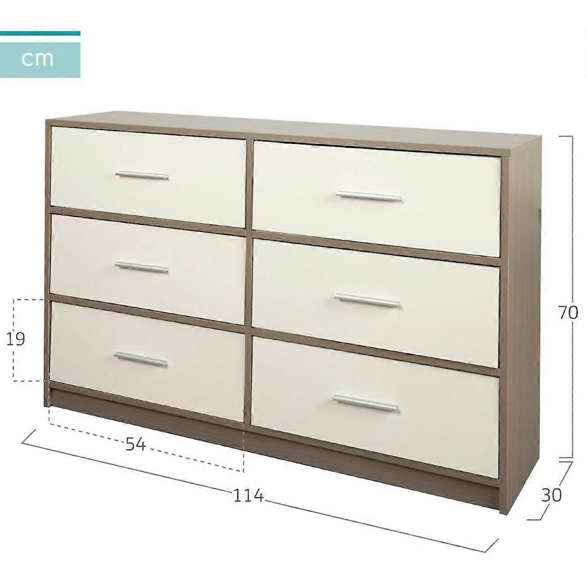Chest of drawers Max Home White Grey Modern 114 x 70 x 30 cm | Fruugo ZA