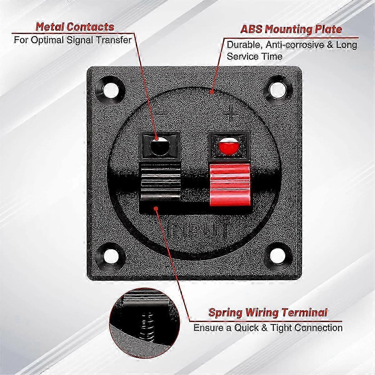 4PCS Spring Loaded Speaker Terminal Cup Square Binding Post Connector ...