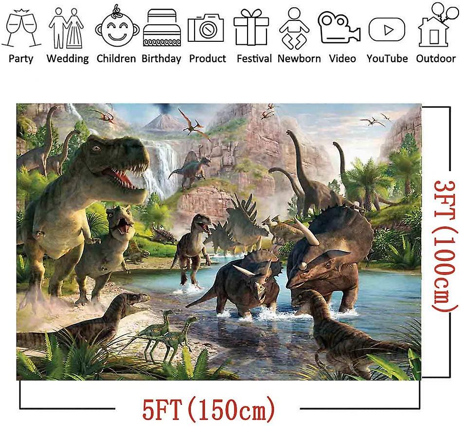 Jurassic Dinosaur Photography Backdrop Children Birthday Party Banner ...