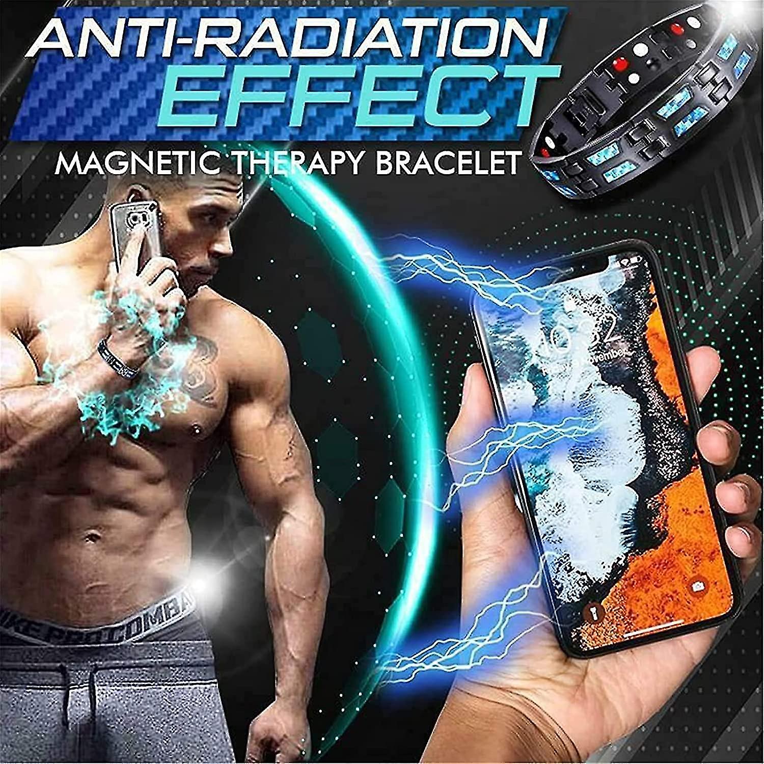 Titanium Power Magnetic Bracelet Carbon Blue Titanium Magnetic Therapy ...