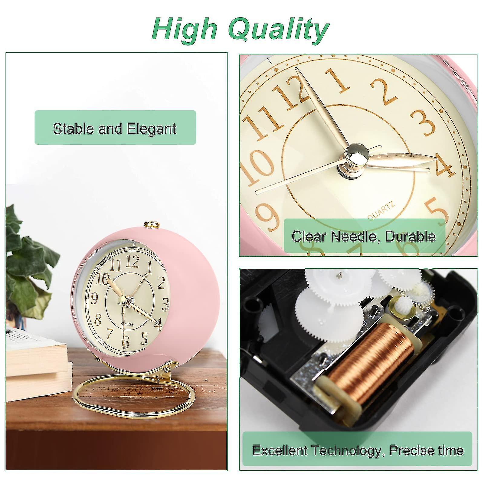 Silent Alarm Clock Bedside, Alarm Clock Bedside Standing Clock Non ...