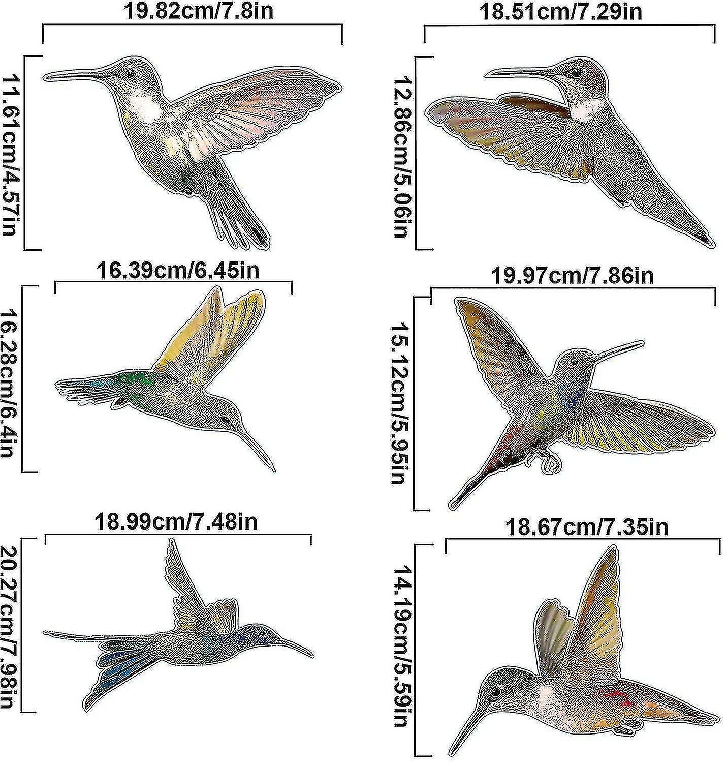 Anti-collision Window Sticker 6 Pieces Hummingbird Window Sticker ...