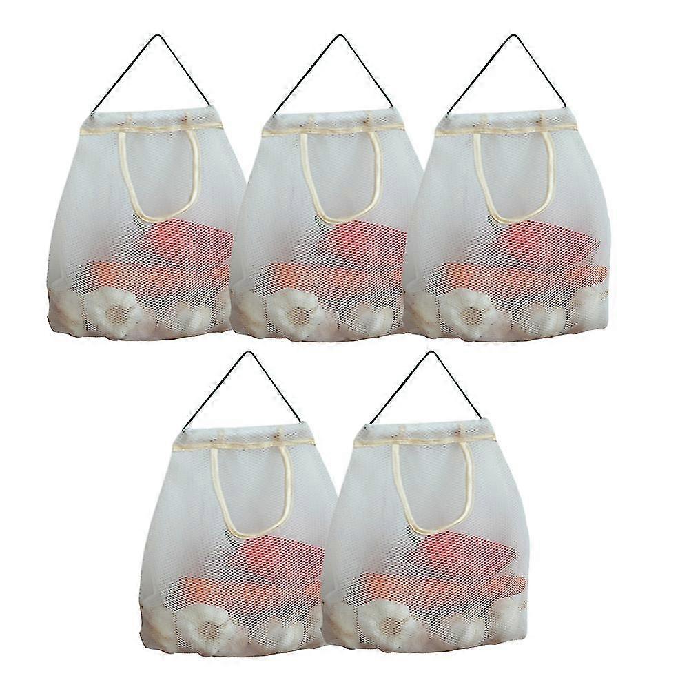 5pack Reusable Mesh Bags For Fruit And Vegetable Hanging Storage ...