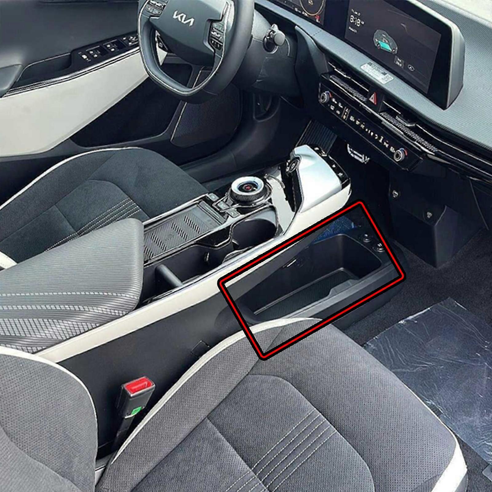 Car Armrest Storage Box For Kia EV6 2022 2023 ABS Black Interior ...