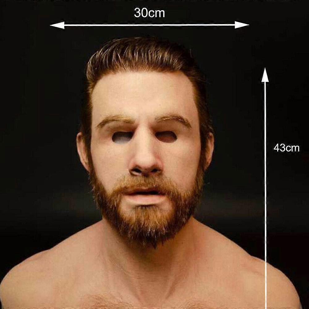 Latex Man Face Cover Masks Male Disguise Cosplay Party Props | Fruugo UK