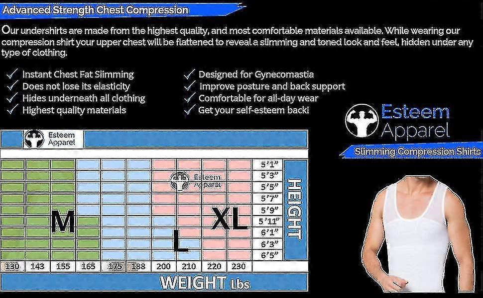 Men's Chest Compression Shirt To Hide Gynecomastia Moobs Shapewear ...