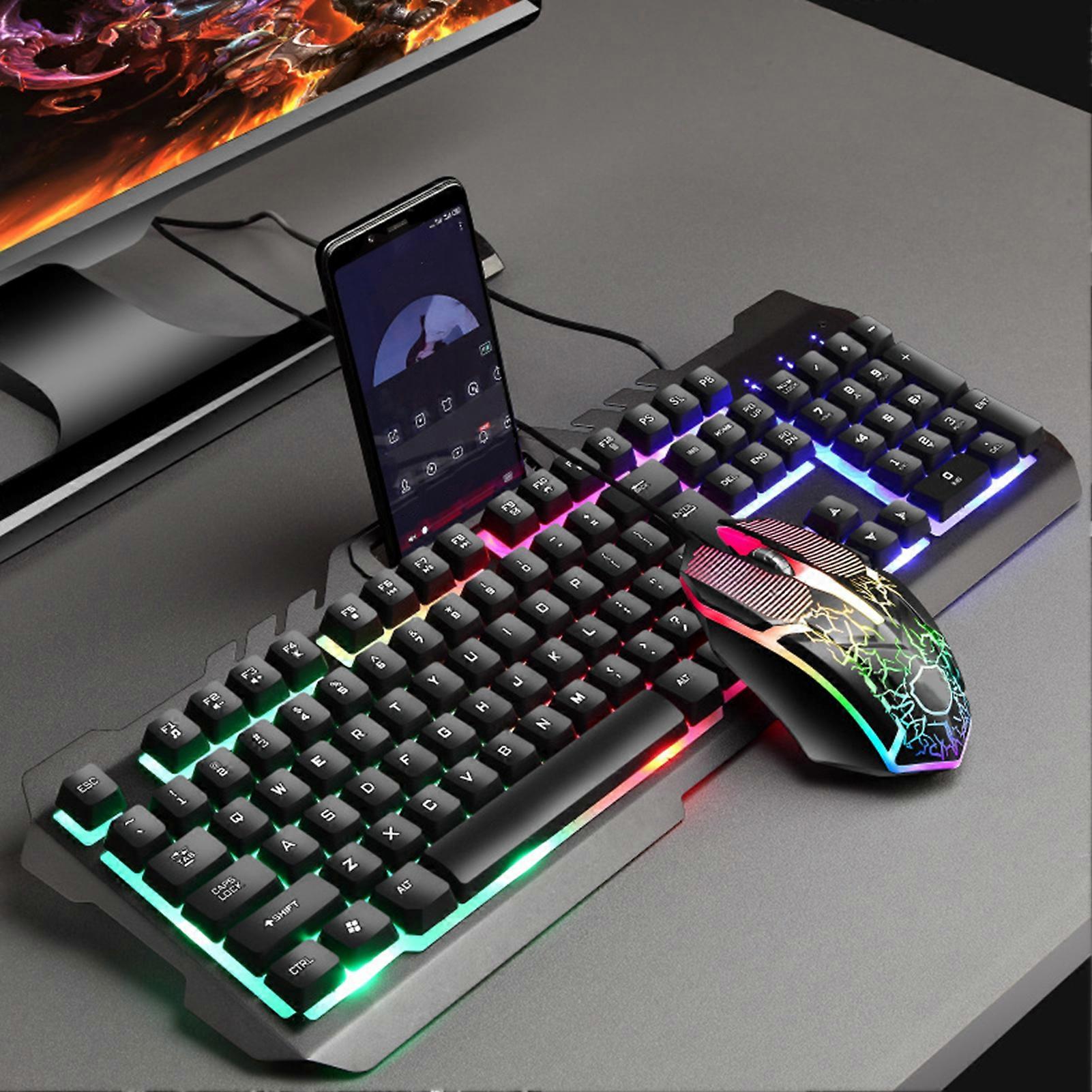 T21 Cursor Mouse LED RGB Light Wired Metal Mechanical Keyboard Mouse ...