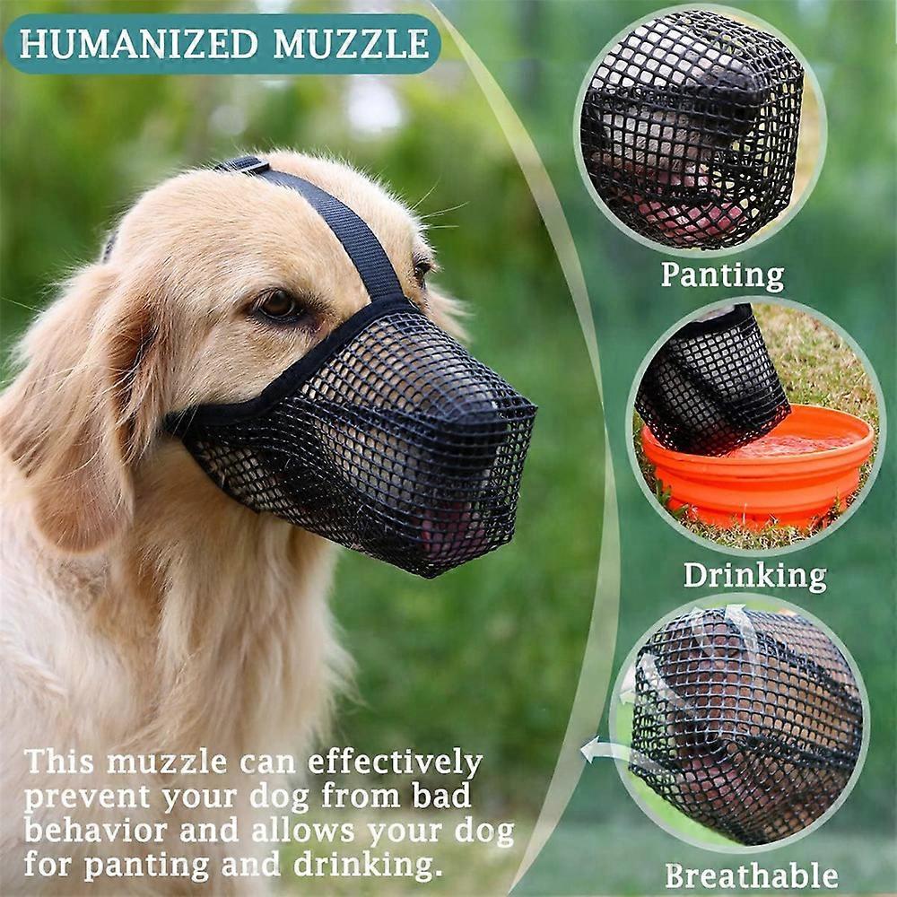 Dog Muzzle Soft Nylon Muzzle - Adjustable Breathable Mesh Muzzle, Dog ...
