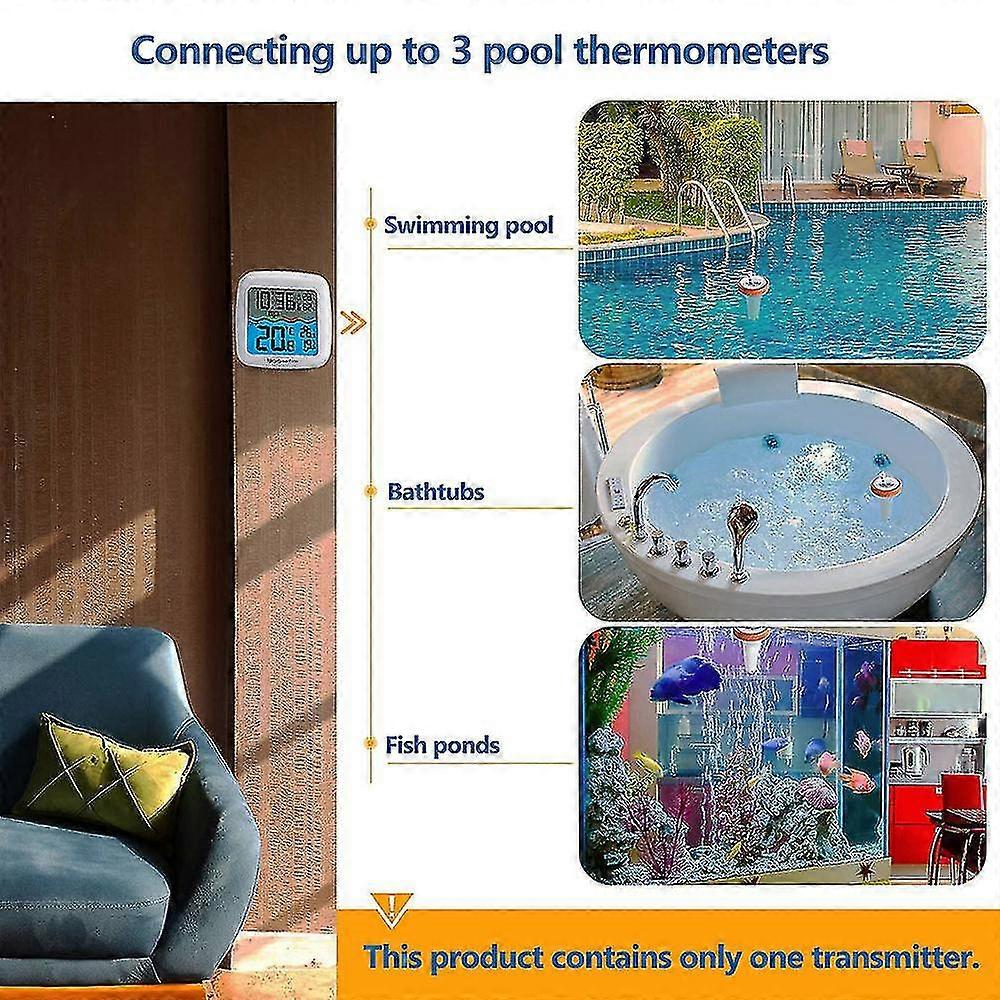 Waterproof Swimming Pool Temperature Measuring Meter 3 Channels ...