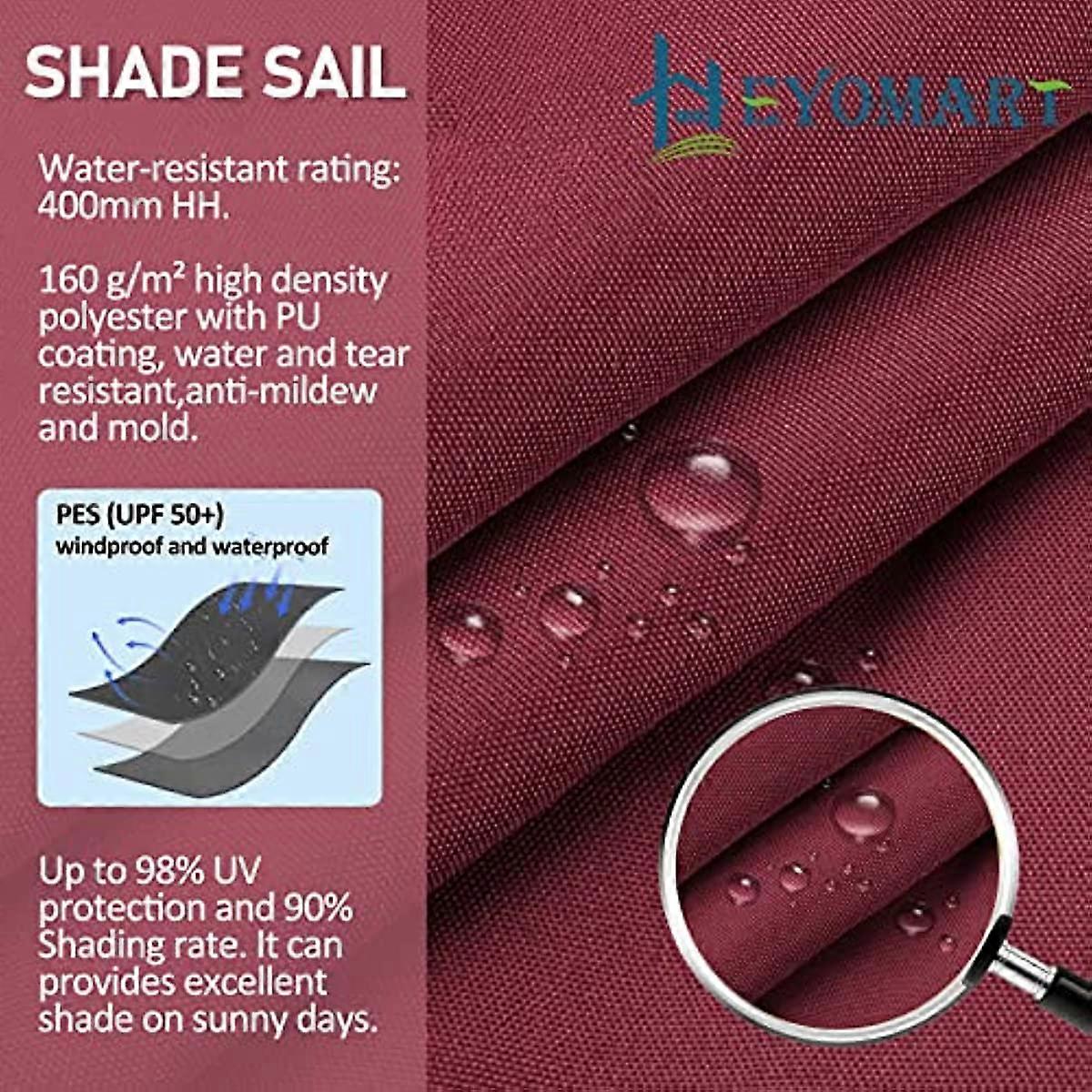 Sun Shade Sail Waterproof Outdoor Garden Patio Party Sunscreen Awning ...